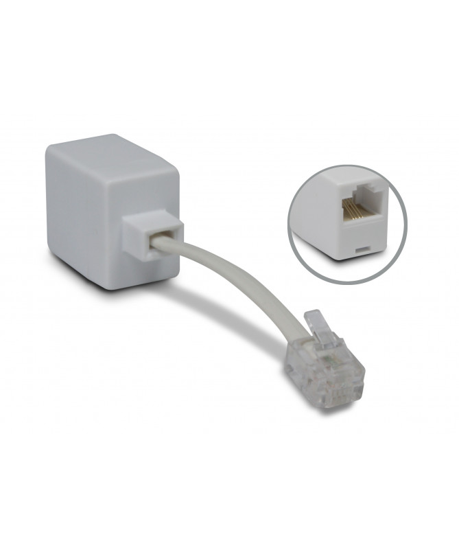 Adaptador RJ11 macho / RJ 45 hambra - Blanco